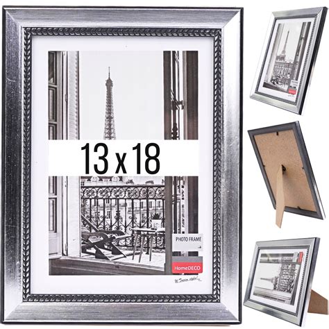RAMKA NA ZDJĘCIA 13x18 SREBRNA MIRROR SZKLANE RAMKI GLAMOUR STOJĄCA