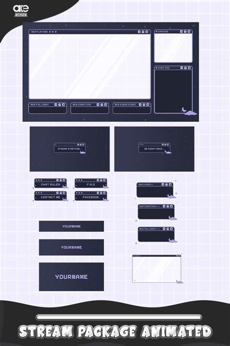 Twitch Overlay Package Twitch Overlay Lofi Twitch Overlay Moon