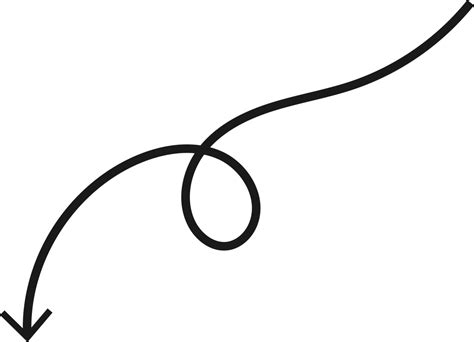 mano dibujado curvo flecha forma flecha línea 21999058 PNG