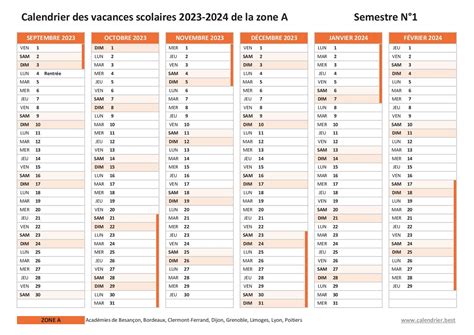 Calendrier Scolaire Excel Word Et Pdf Off