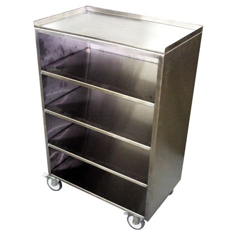 Carrinho tipo estante fechado em aço inox