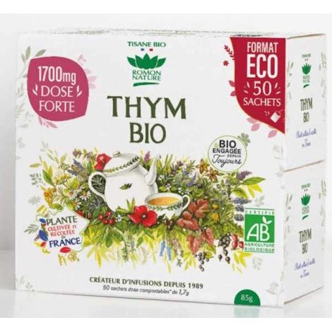 Romon Nature Tisane Thym Bio 50 Sachets