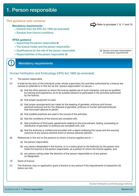 Person Responsible Human Fertilisation And Embryology Authority