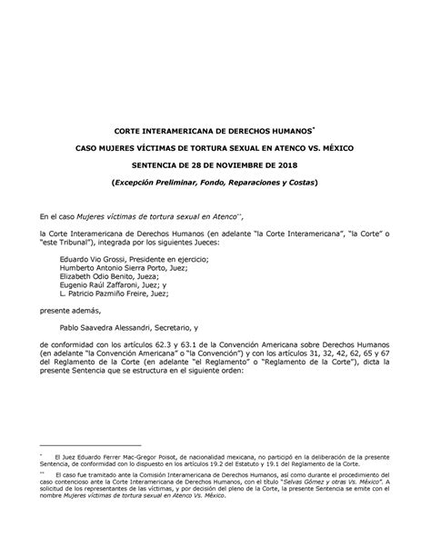 Caso Mujeres Victimas De Tortura Sexual En Atenco CORTE