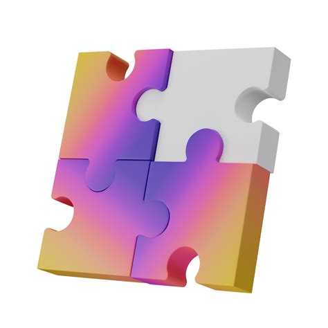 3D Jigsaw Puzzle Pieces Isolated On Transparent Background Problem