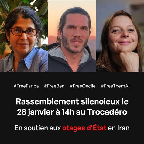 Rassemblement silencieux de soutien aux otages français détenus en Iran