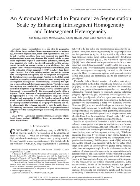 pdf an automated method to parameterize segmentation scale by enhancing intrasegment