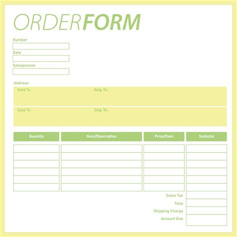 Printable Order Forms Craft Printable Forms Free Online