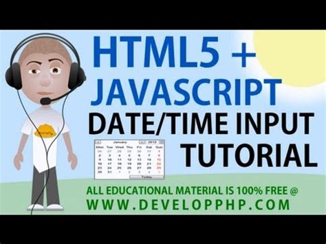 HTML5 JavaScript Date Time Form Field Input Types Tutorial YouTube