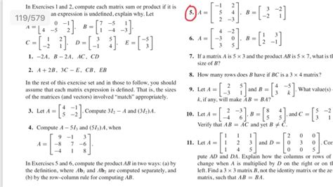 solved 1 2 in exercises 1 and 2 compute each matrix sum or