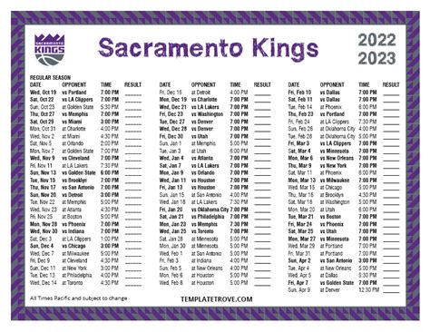 La Kings Printable Schedule Printable Word Searches