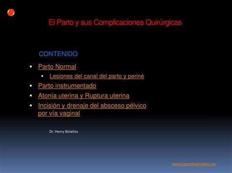 PPT El Parto y sus Complicaciones Quirúrgicas PowerPoint Presentation