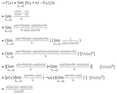 quotient rule formula definition rules solved example
