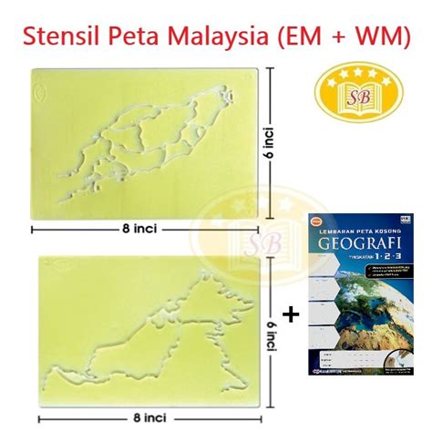 Stensil Peta Malaysia Pembaris Peta Lembaran Peta Kosong Geografi