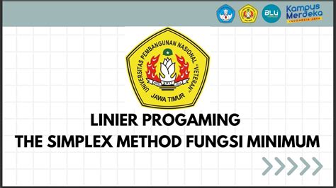 linear programming the simplex method fungsi minimum kelas a kel 5 ganjil 2023 2024 youtube