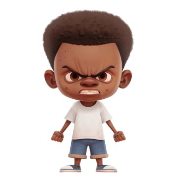 Enojado Disgustado Chico Negro Personaje Masculino Emoci N Png Dibujos