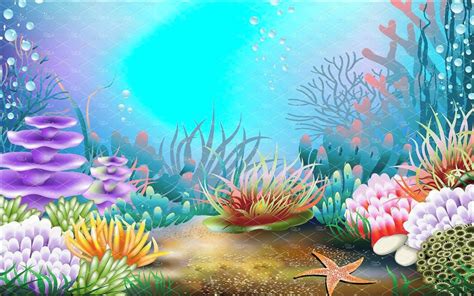 Painel sereia Arte subaquática Fundo do mar desenho Resumo