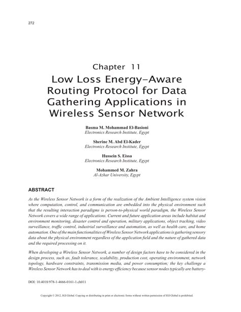 pdf low loss energy aware routing protocol for data gathering applications in wireless sensor