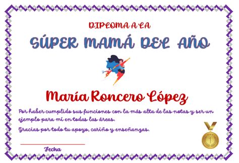 DIPLOMAS para MAMÁ Descarga edita e imprime GRATIS