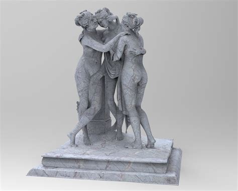 Modelo 3d Estatua Escultura Tres Gracias Mujer Desnuda TurboSquid 1323931
