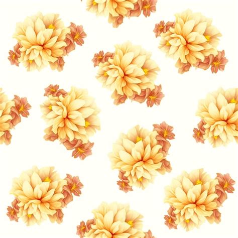 Hermosas Flores Amarillas Acuarela Patrones Sin Fisuras Vector Premium