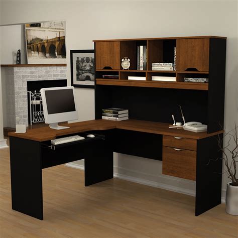 Bestar Innova L Shape Computer Desk Tuscany Brown Black Make The