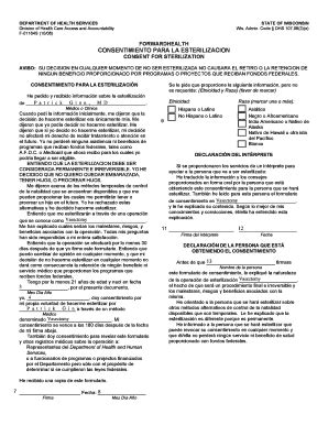 Fillable Online Sterilization Informed Consent Spanish F 011764S