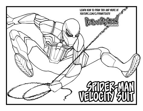Spider Man Coloring Spiderman Ps Velocity Suit Spiderman Ps Coloring
