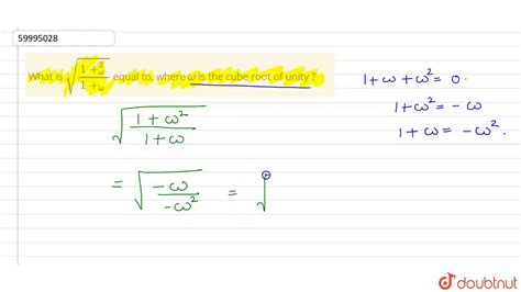 What Is Sqrt Omega Omega Equal To Where Omega