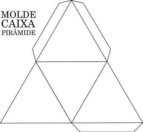 Molde Caixa Pirâmide em PNG para imprimir e recortar Artesanato Passo