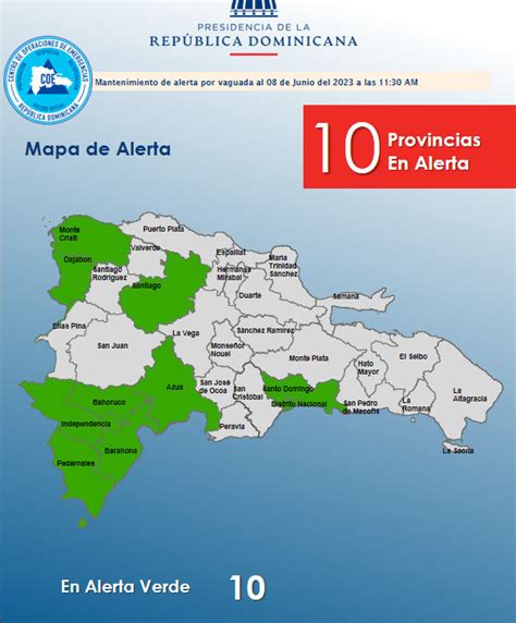 COE Mantiene 10 Provincias En Alerta Verde N Digital