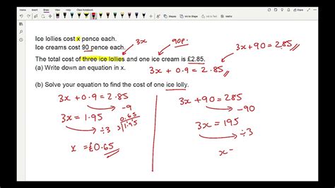 Ks Gcse Algebra Forming And Solving Equations Youtube