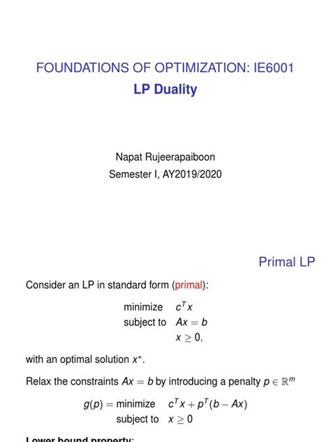 lp duality pdf linear programming theoretical computer science