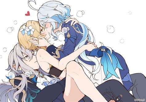 Lumine Furina And Neuvillette Genshin Impact Drawn By Quinny Il