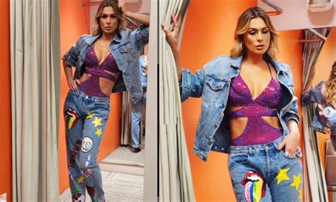 Jeans E Body L Via Andrade Aposta Em Look Pop Para Altas Horas