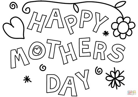 Happy Mothers Day Color Sheets
