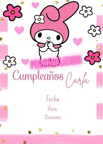 Invitación My Melody Kuromi Digital Sanrio Fiesta Cumpleaños Cuotas