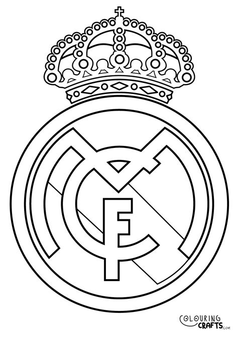 Real Madrid Badge Printable Colouring Page Colouring Crafts The Best