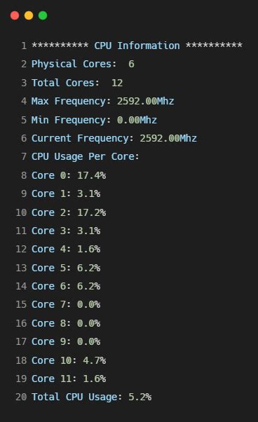 menampilkan informasi cpu menggunakan psutil di python inpows