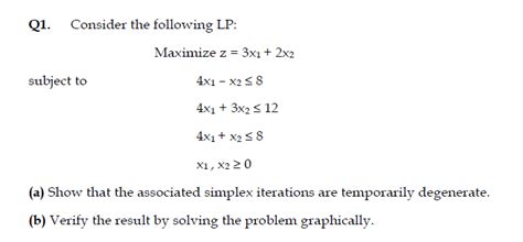 solved q1 consider the following lp maximize z 3x1 2x2