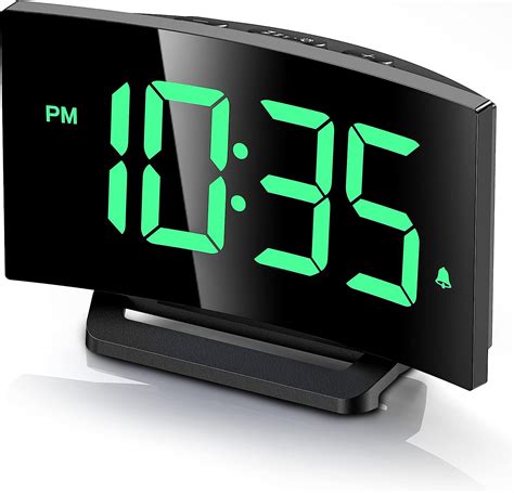 Goloza Digital Alarm Clock For Bedrooms With Modern Curved Design