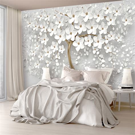 Blumen Baum Ornament Modern VLIES FOTOTAPETE 3D WOHNZIMMER TAPETE