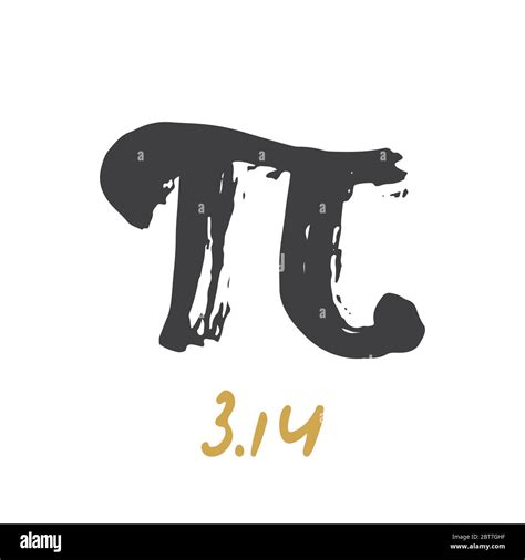 Pi Symbol Hand Drawn Icon Grunge Calligraphic Mathematical Sign