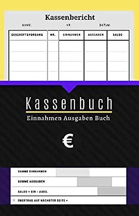 Kassenbuch Einnahmen Ausgaben Buch für einfache Buchhaltung Kassenbuch