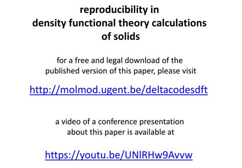 pdf reproducibility in density functional theory calculations of solids