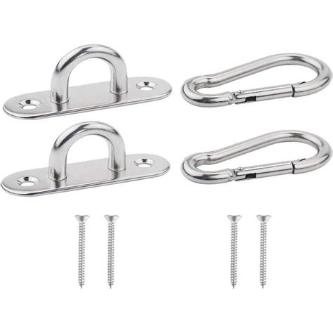Mousqueton Robuste Lot De 2 Mousquetons D Escalade En Acier Inoxydable