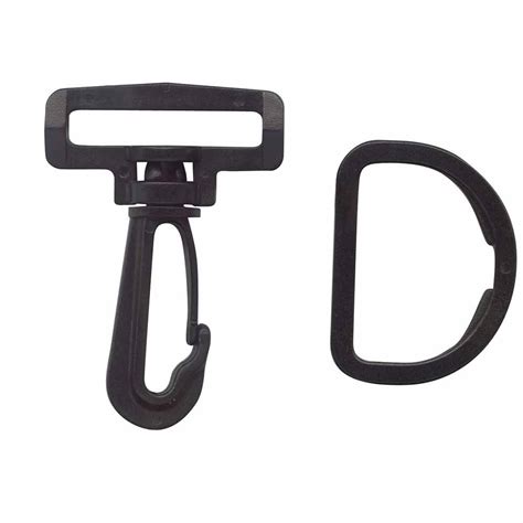 Black Plastic Swivel Clip D Ring Theatre Garage