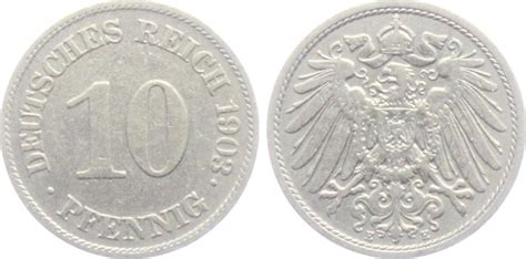 Kaiserreich 1903 E 10 Pfennig großer Adler vz MA Shops