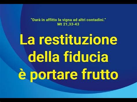 Commento Al Vangelo Del 8 Ottobre 2023 XXVII Domenica Del Tempo