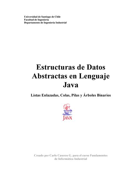 estructuras de datos en lenguaje java universidad de santiago de chile facultad de ingeniería